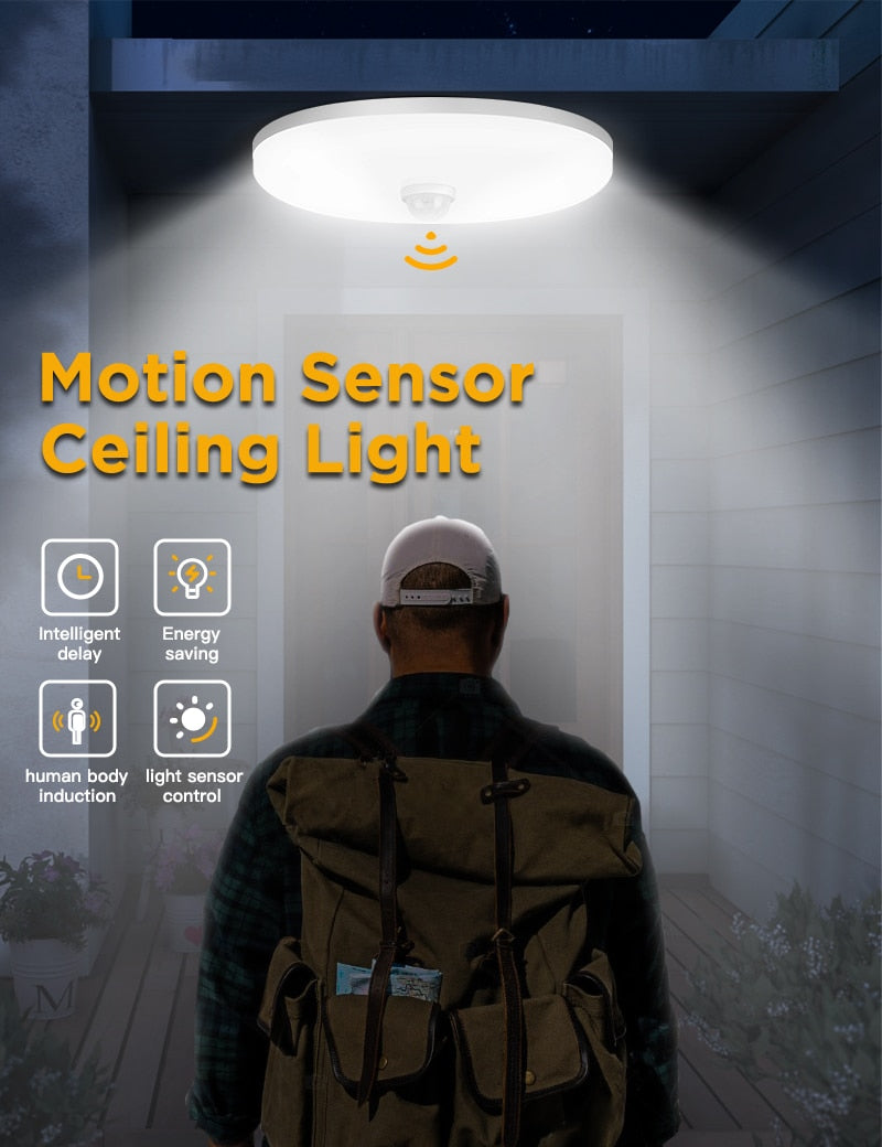 Modern LED Ceiling Lights PIR Motion Sensor Ceiling Lamps