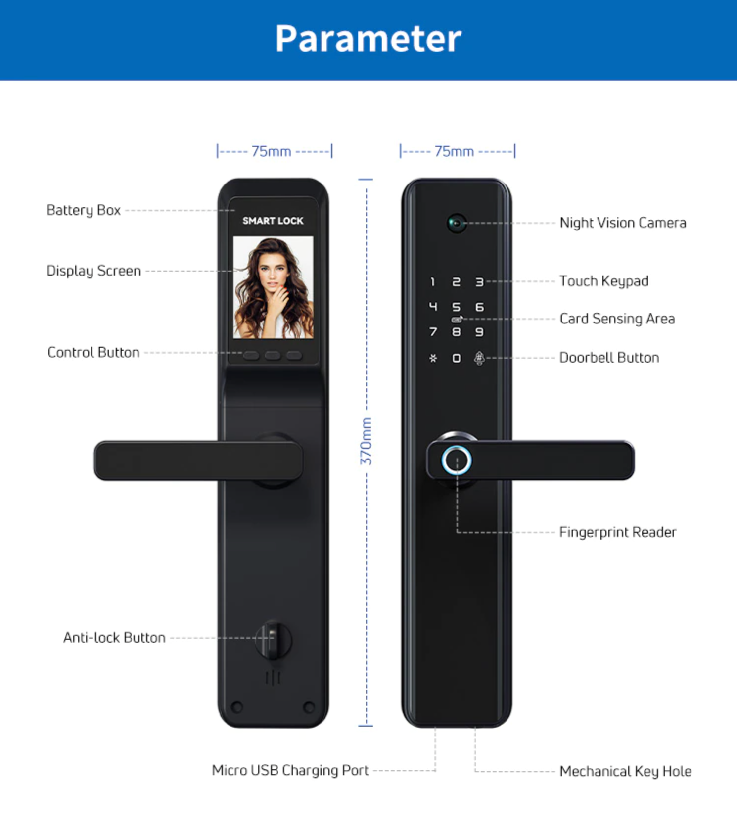 Smart Face Facial Recognition Door Lock